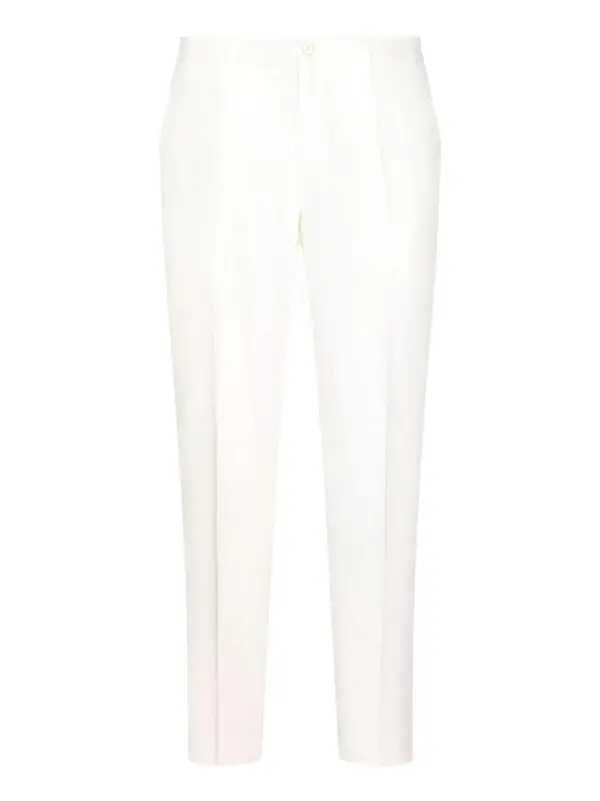 Dolce & Gabbana Linen Tailored Trousers - White