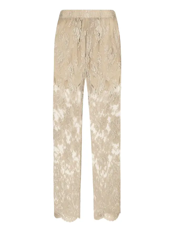 Dolce & Gabbana Sartoriale Wide-leg Lace Trousers - Neutrals
