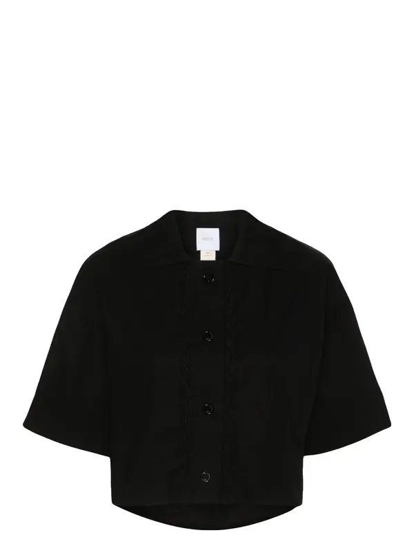 Patou Wave Cropped Shirt - Black