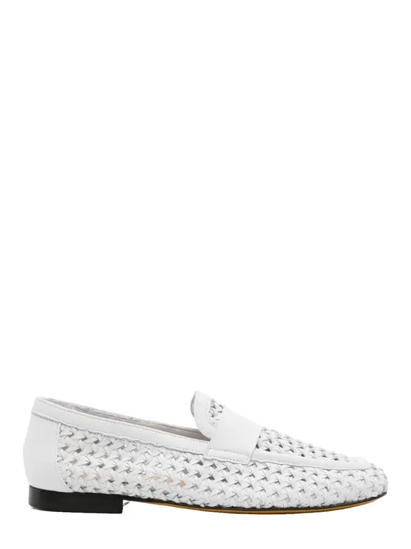 DOUCAL'S Interwoven Leather Loafers - White