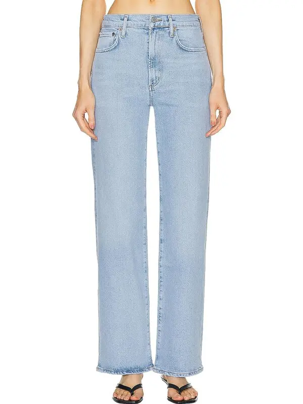 AGOLDE Harper Mid Rise Wide Leg Jeans - Trouble