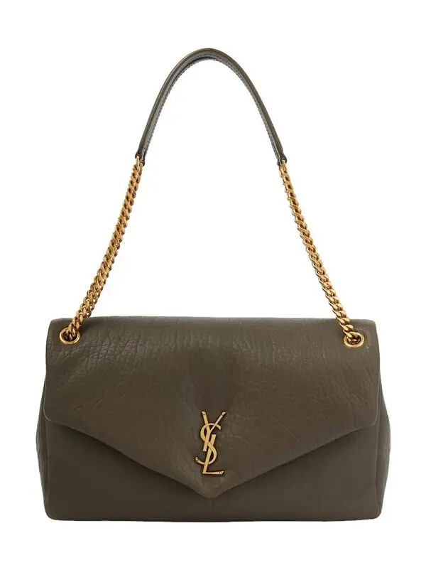 Saint Laurent Calypso Large Leather Shoulder Bag - Green