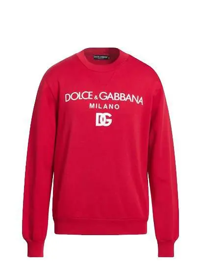 Dolce & Gabbana Sweatshirt In Cotton Blend With Embroidered Logo - Red
