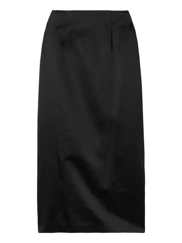 Carolina Herrera Cotton-blend Sateen Midi Skirt - Black