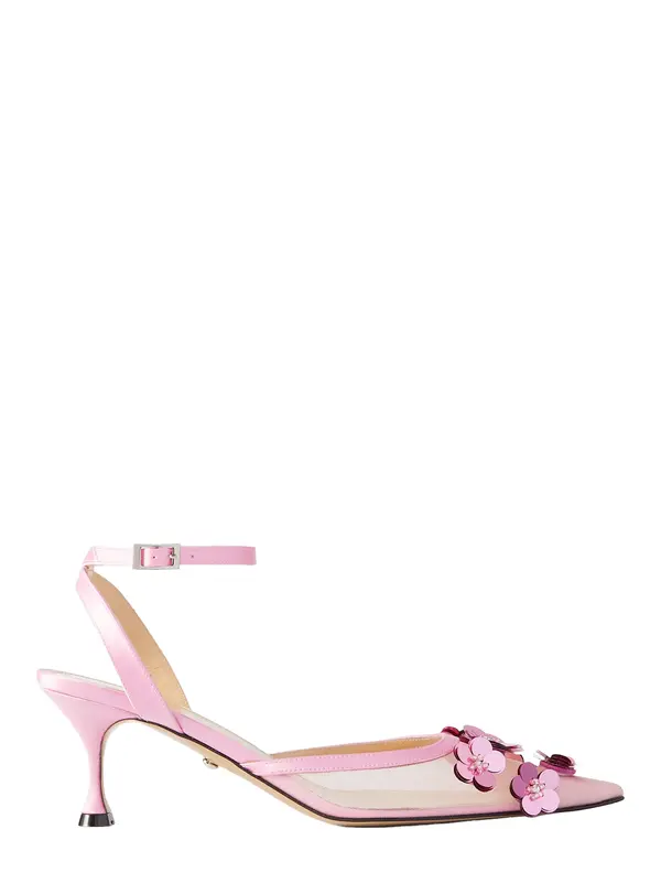 Mach &amp; Mach Embellished Mesh Pumps - Pink