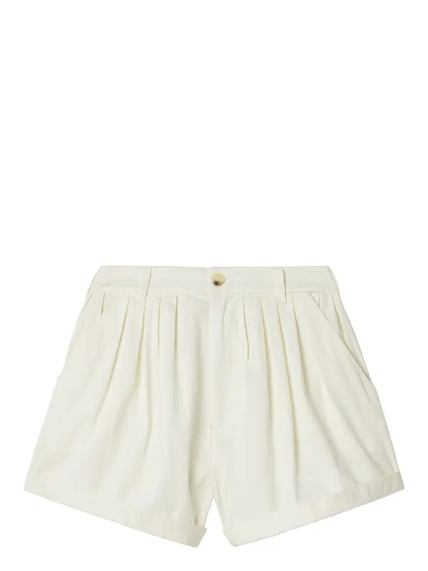 DÔEN Paige Organic Cotton-poplin Shorts - White