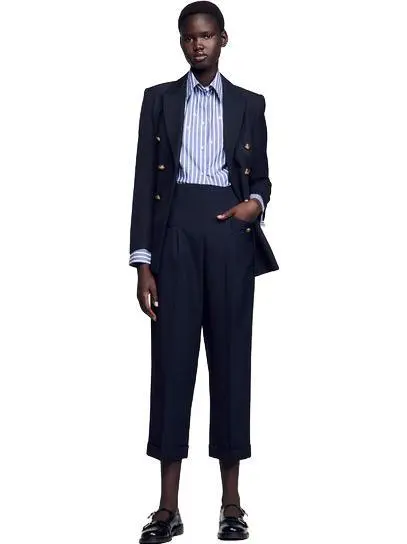 Sandro Wide-leg Trousers - Blue / Navy
