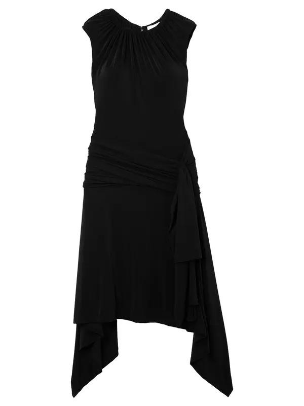 AZ FACTORY Helleborus Asymmetric Midi Dress - Black