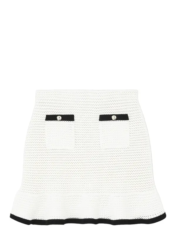 SELF-PORTRAIT Sequin-embellished Crocheted Mini Skirt - White