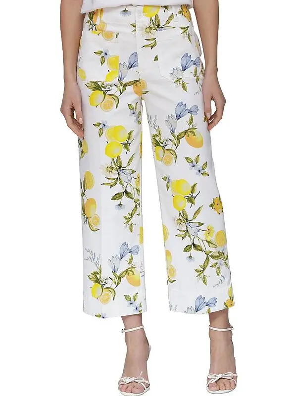 Bagatelle High-rise Cropped Pants With Patch Pockets - Citrus Flower