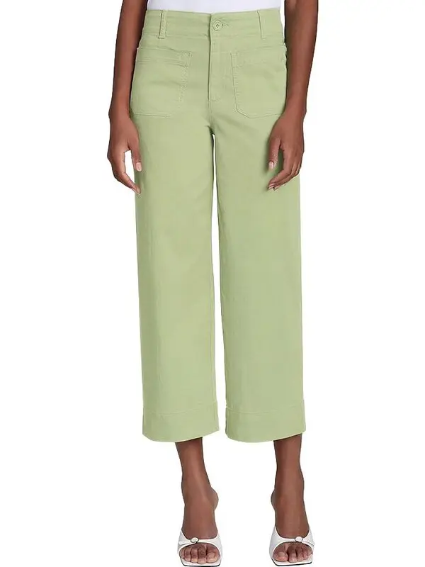 Bagatelle High Rise Patch Pocket Crop Pants - Pale Pistachio