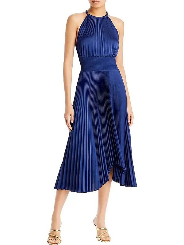 A.L.C. Renzo Ii Pleated Halter Dress - Riviera