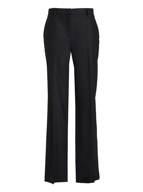 Alberta Ferretti Wool-blend Twill Straight-leg Trousers - Black