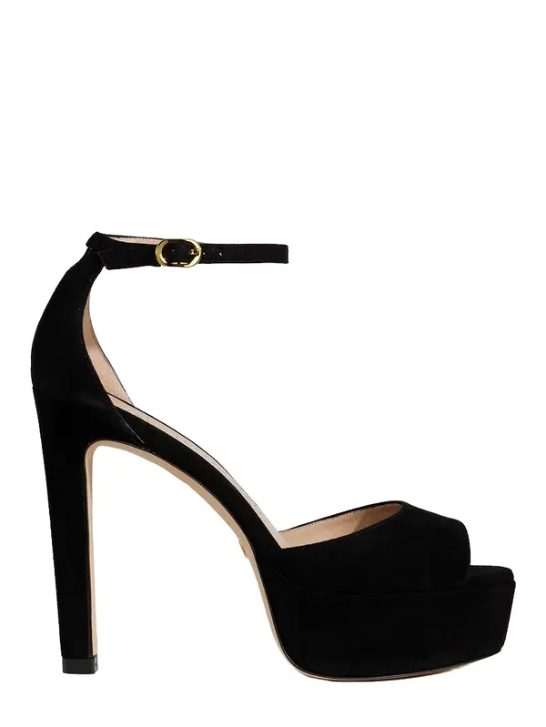 STUART WEITZMAN Disco Suede Platform Sandals - Black
