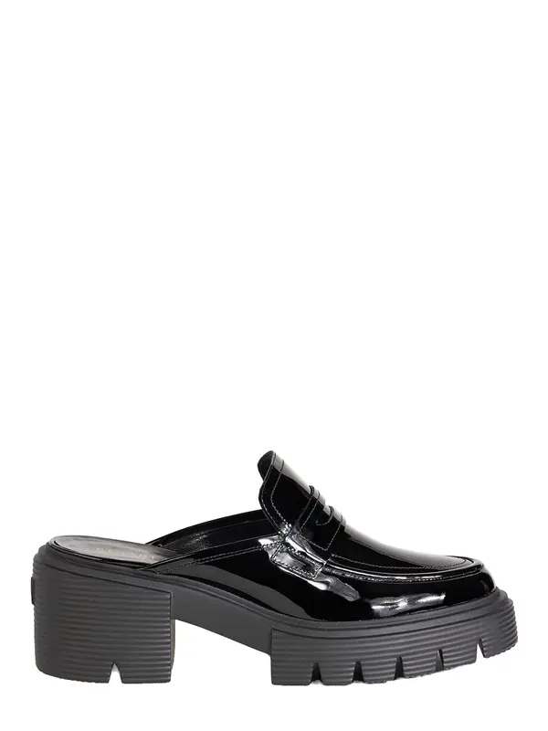 STUART WEITZMAN Soho Patent-leather Mules - Black