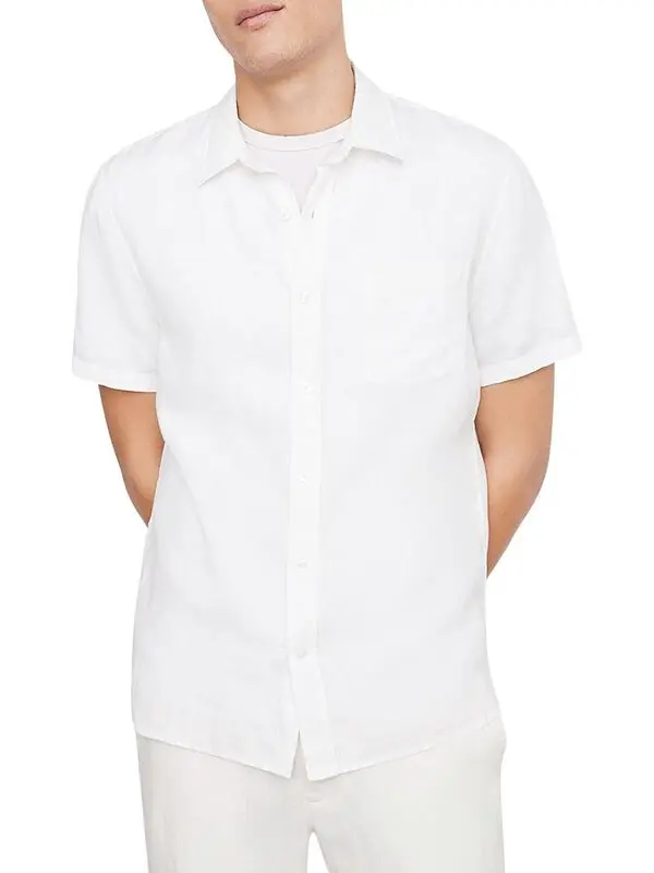 Vince Short Sleeve Linen Shirt - Optic White