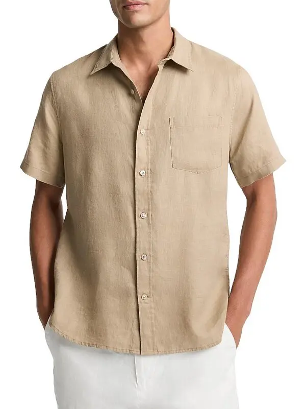 Vince Short Sleeve Linen Shirt - Teak