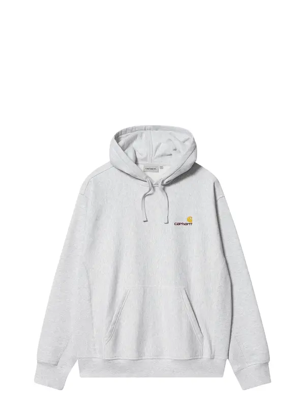 Carhartt Work In Progress Hooded American Script Sweatshirt - Grey