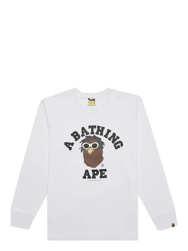 A BATHING APE College L/s T-shirt - White