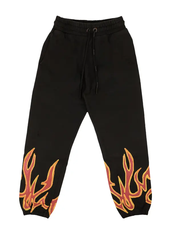 Palm Angels Gd Graffiti Flames Sweatpants /red - Black