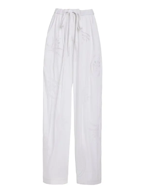 Isabel Marant Hectorina Eyelet-embroidered Wide-leg Pants - White