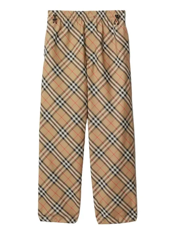 Burberry Check Twill Trousers - Sand Beige