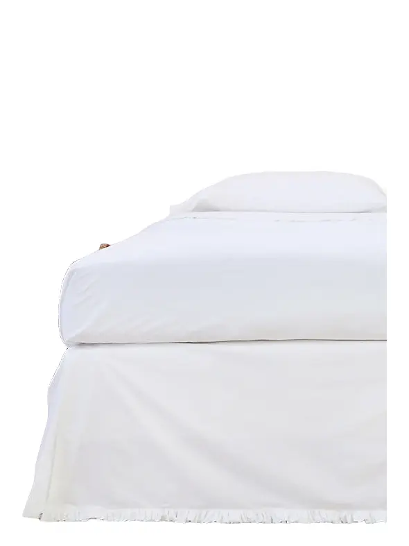 POM POM AT HOME Audrey Cotton Percale Bedskirt - White