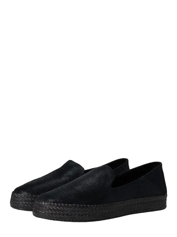 Toms Carolina Suede Espadrille Flats - Black