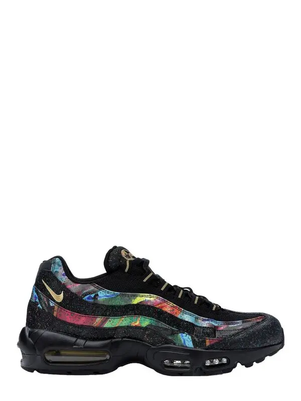 Nike Air Max 95 Galaxy Splatter Sneakers - Black/metallic Gold/cobalt Blue Blaze