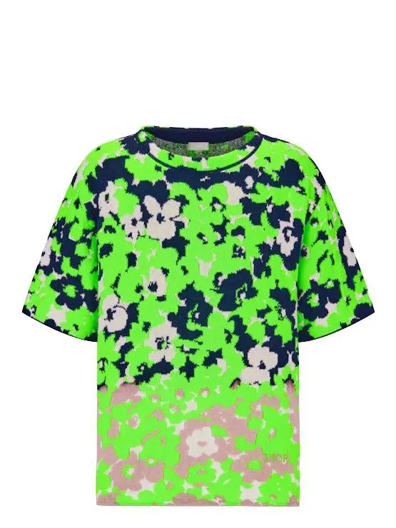 Dior Floral Short-sleeved Sweater - Multicolor