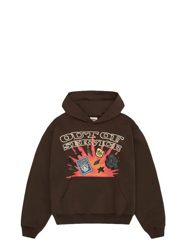 BROKEN PLANET Out Of Service Hoodie - Brown