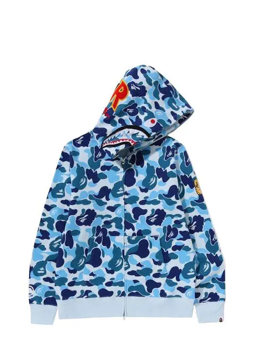 BAPE Abc Camo Shark Ponr Full Zip Hoodie - Blue