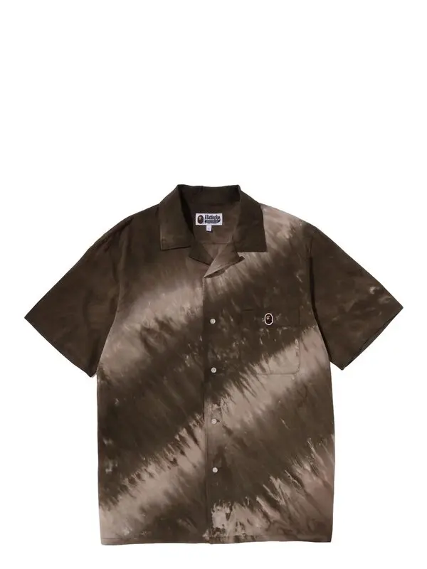 A BATHING APE Ape Head One Point Tie Dye Shirt - Brown