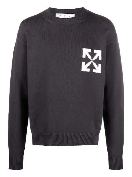 Off-White Arrow Knit Crewneck Sweatshirt - Black