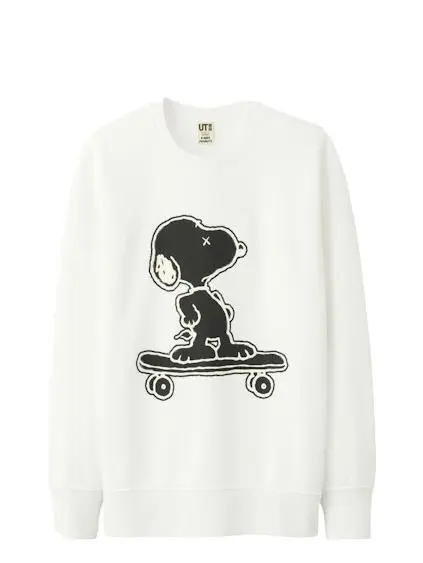 KAWS X Uniqlo X Peanuts Snoopy Skateboarding Sweatshirt - White