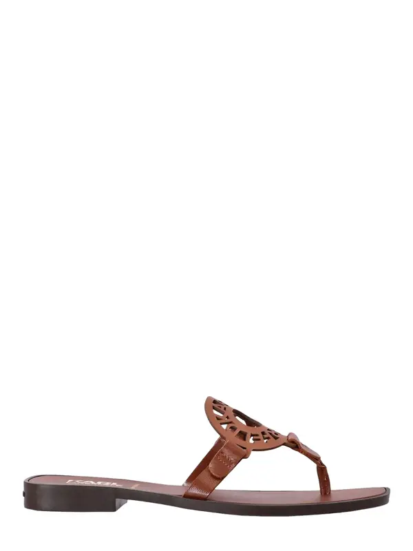 Karl Lagerfeld Skoot Ii Logo Cut-out Slides - Brown