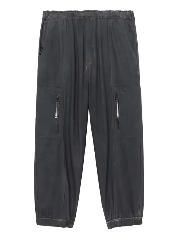 Izzue Tapered Cotton Trousers - Black