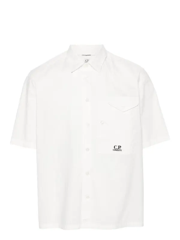 C.P. COMPANY Logo-embroidered Cotton Shirt - White