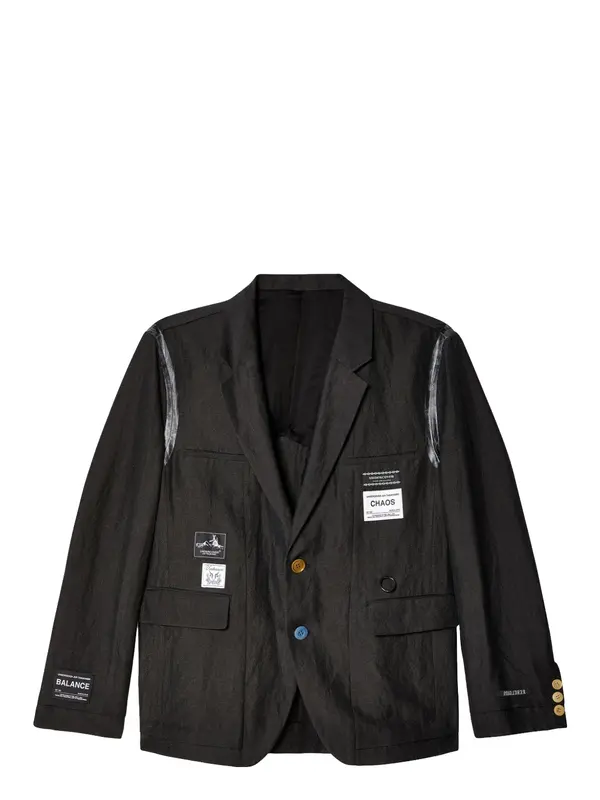 UNDERCOVERISM Logo-appliqué Wool-linen Jacket - Black