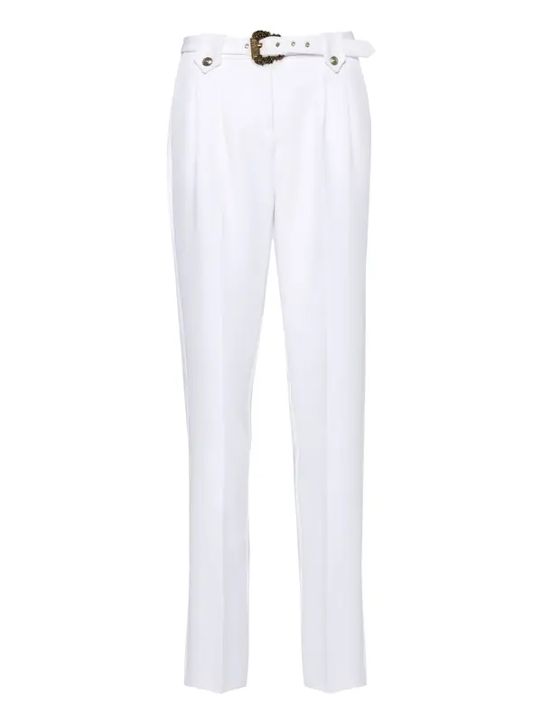 Versace Baroque Buckle Tapered Trousers - White