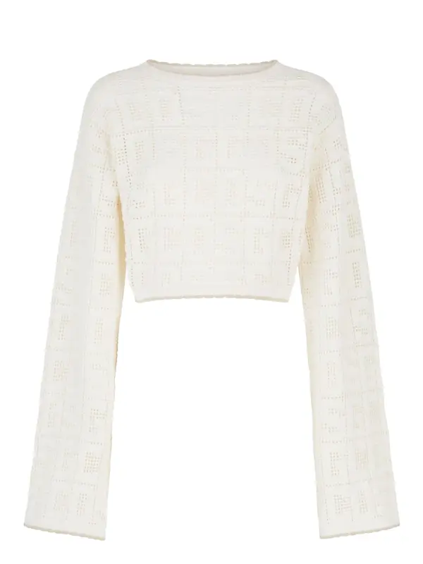Gcds Monogram Macramé Top - White