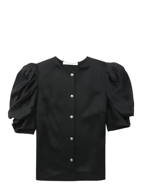 Alessandra Rich Puff-sleeve Shirt - Black