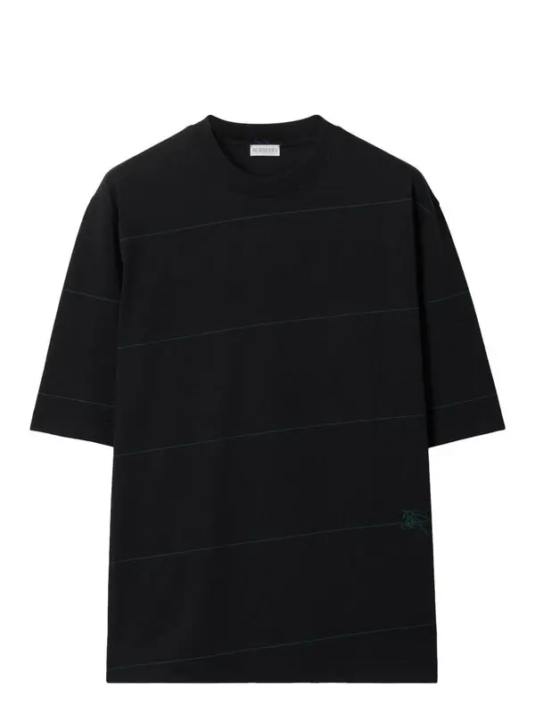 Burberry Striped Cotton T-shirt - Black