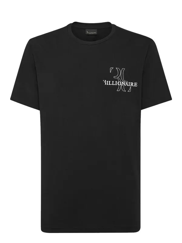 BILLIONAIRE Logo-embroidered Cotton T-shirt - Black