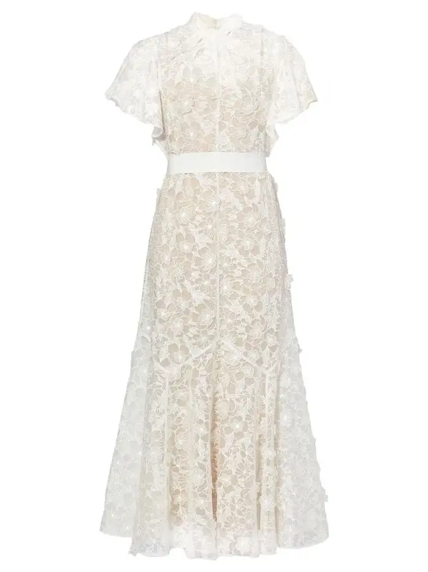 Erdem Celestina Cutwork-organza Dress - Neutrals