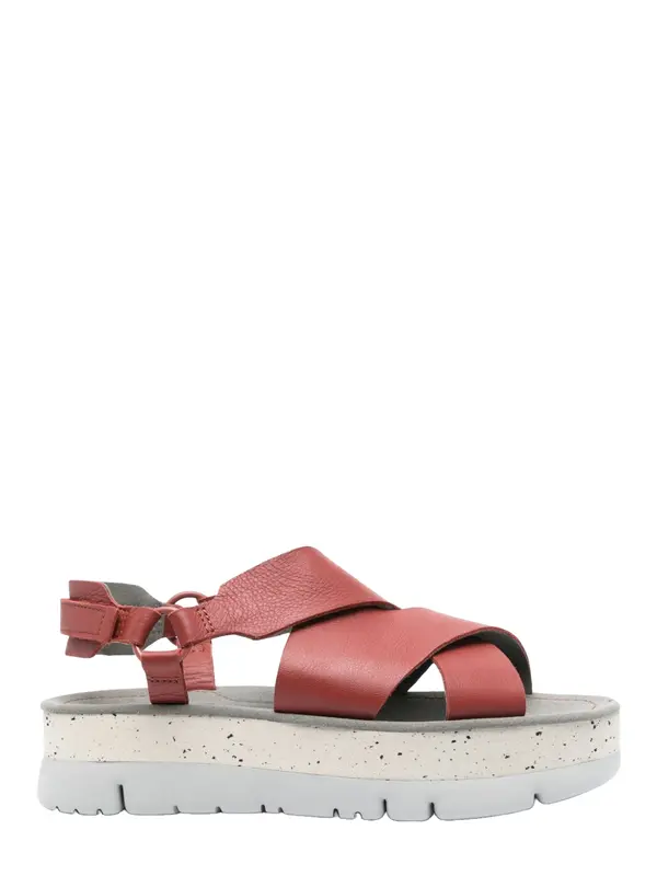 Camper Oruga Up Leather Sandals - Red