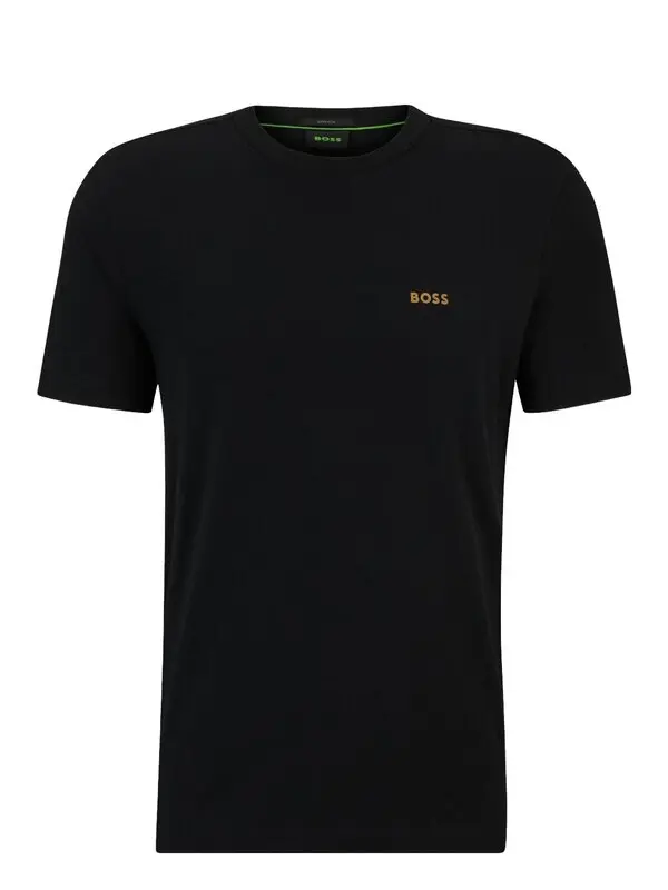 BOSS Logo-print Cotton T-shirt - Black