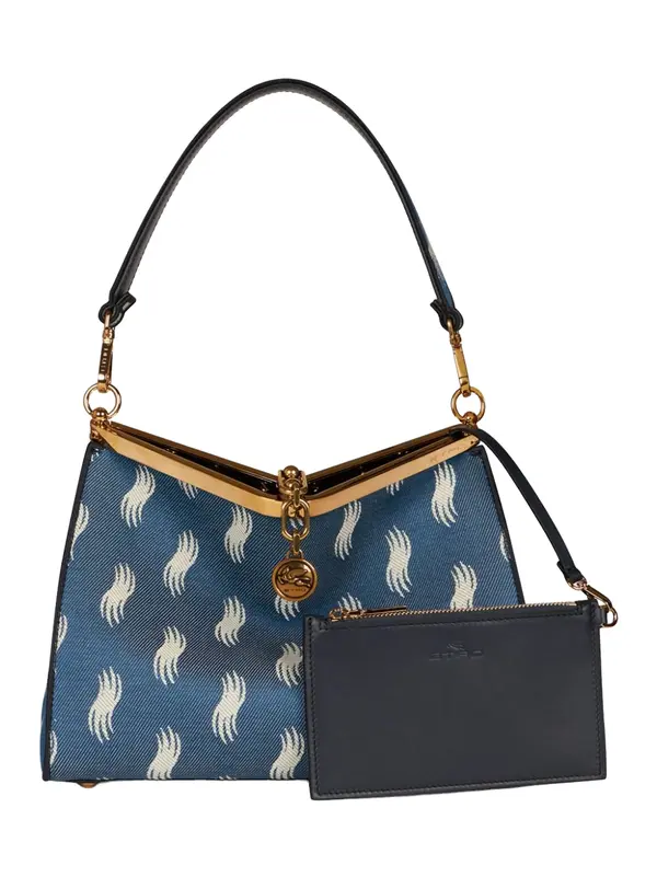 Etro Medium Vela Denim Shoulder Bag - Blue
