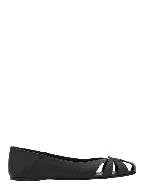 FERRAGAMO Gancini Ornament Ballerina Flats - Black