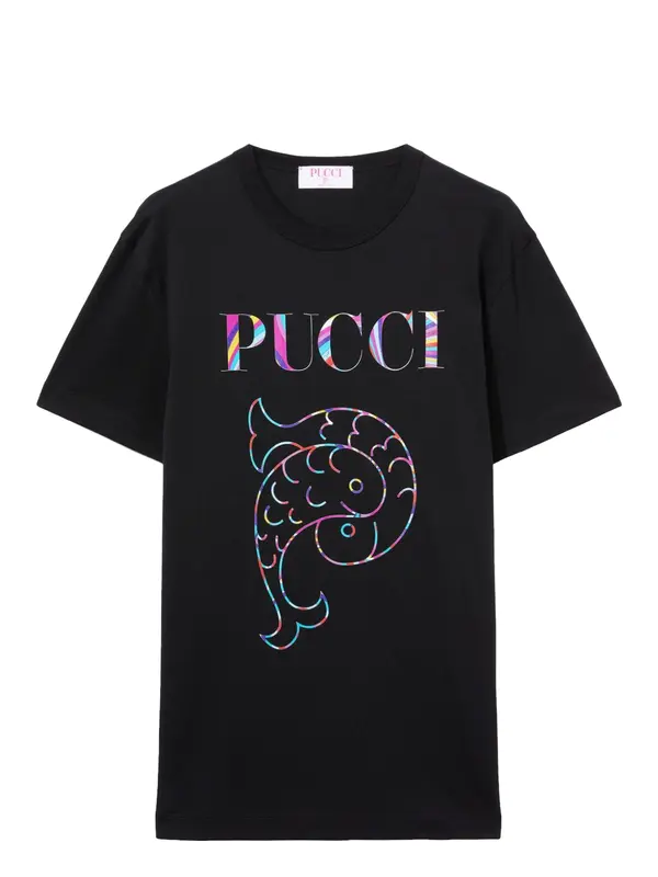 Emilio Pucci Logo-print Cotton T-shirt - Black